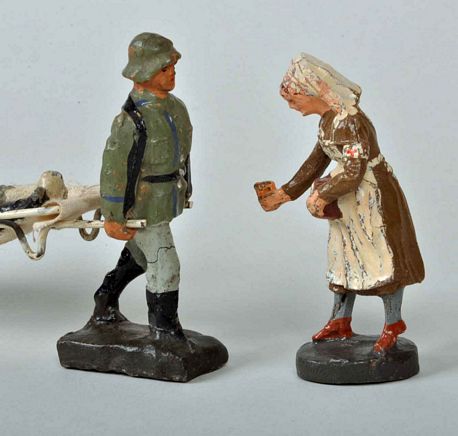 Regimentals | GERMAN WWII ARMY STRETCHER-BEARER, PATIENT AND NURSE SET.