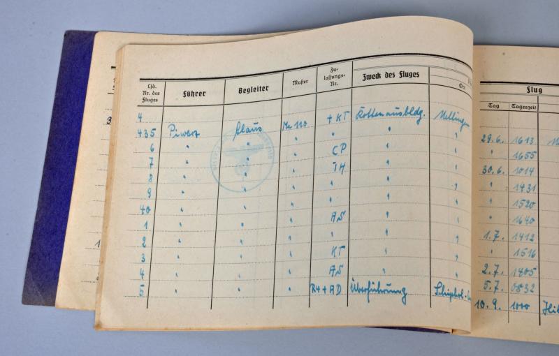 Regimentals | GERMAN WWII LUFTWAFFE LOGBOOK OF AIR GUNNER WITH NIGHT ...