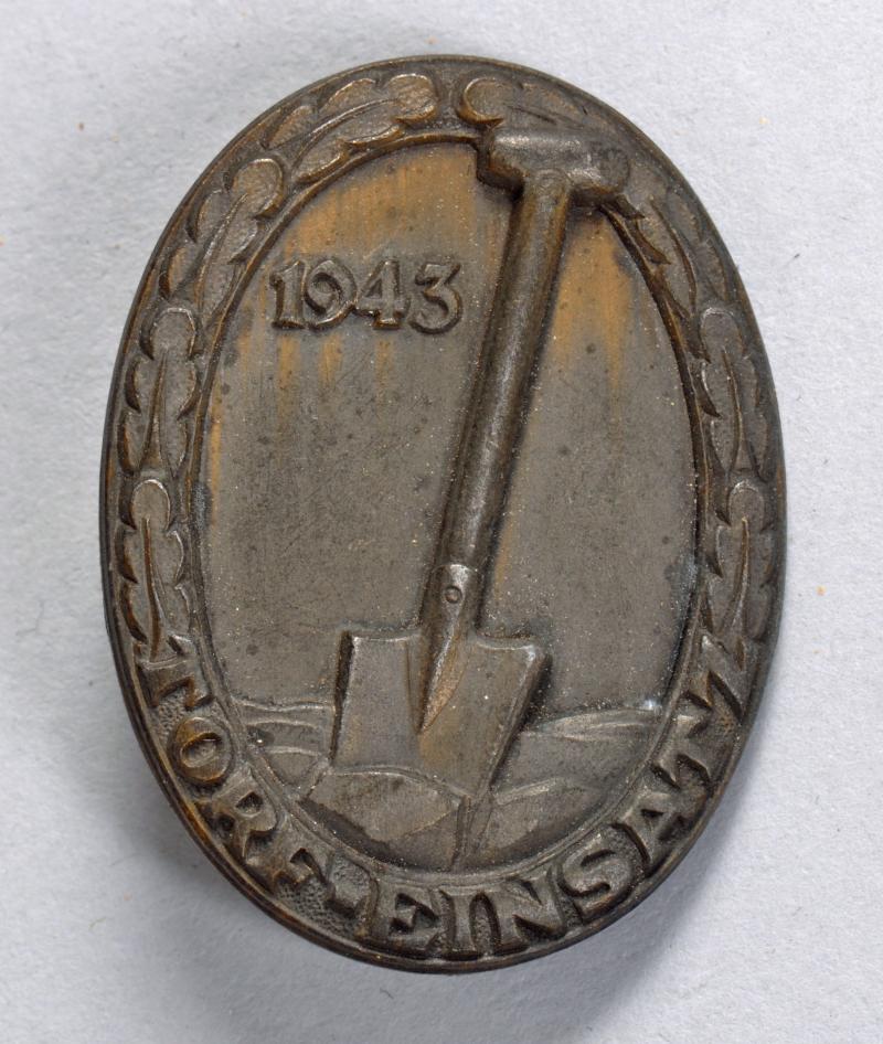 Regimentals | GERMAN WWII 1943 TORF EINSATZ BADGE.