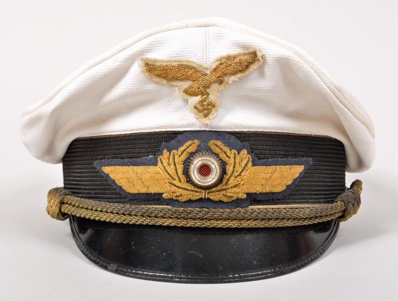 Regimentals | GERMAN WWII LUFTWAFFE GENERALS WHITE TOP VISOR CAP.