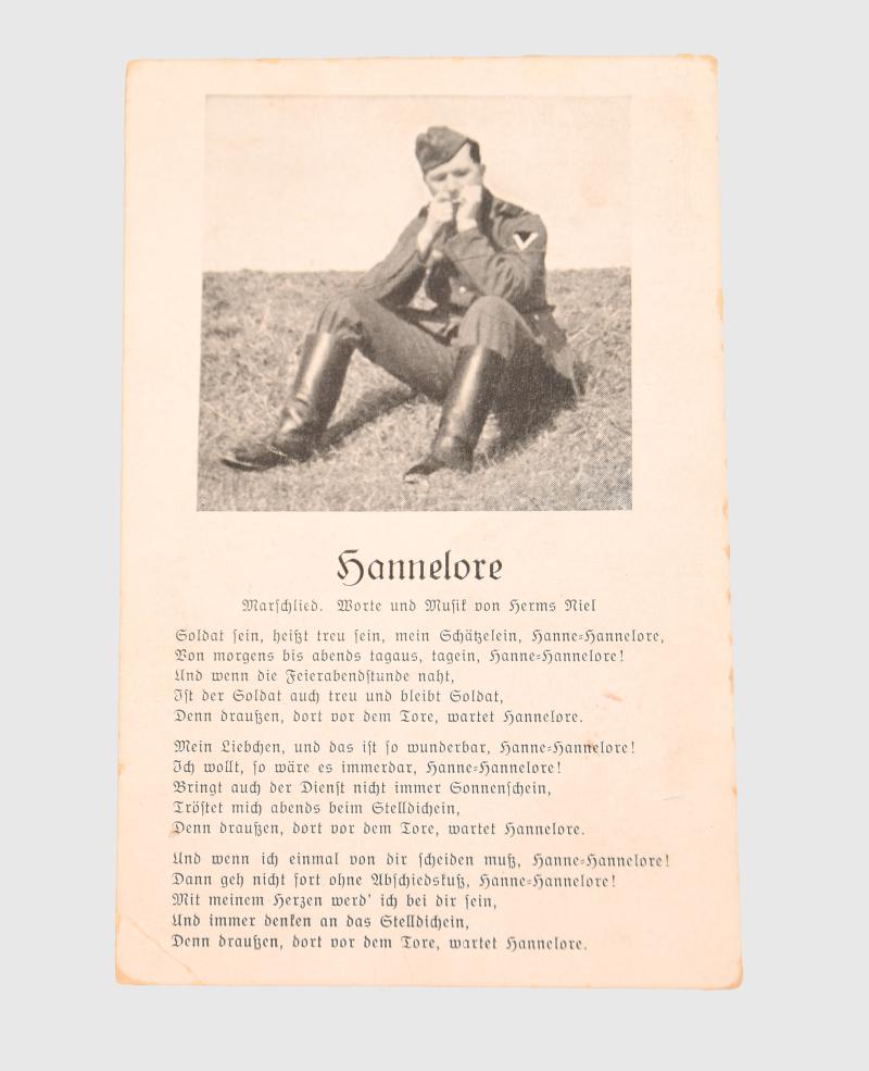 Regimentals GERMAN WWII BLACK AND WHITE MUSICAL RELATED CARD 