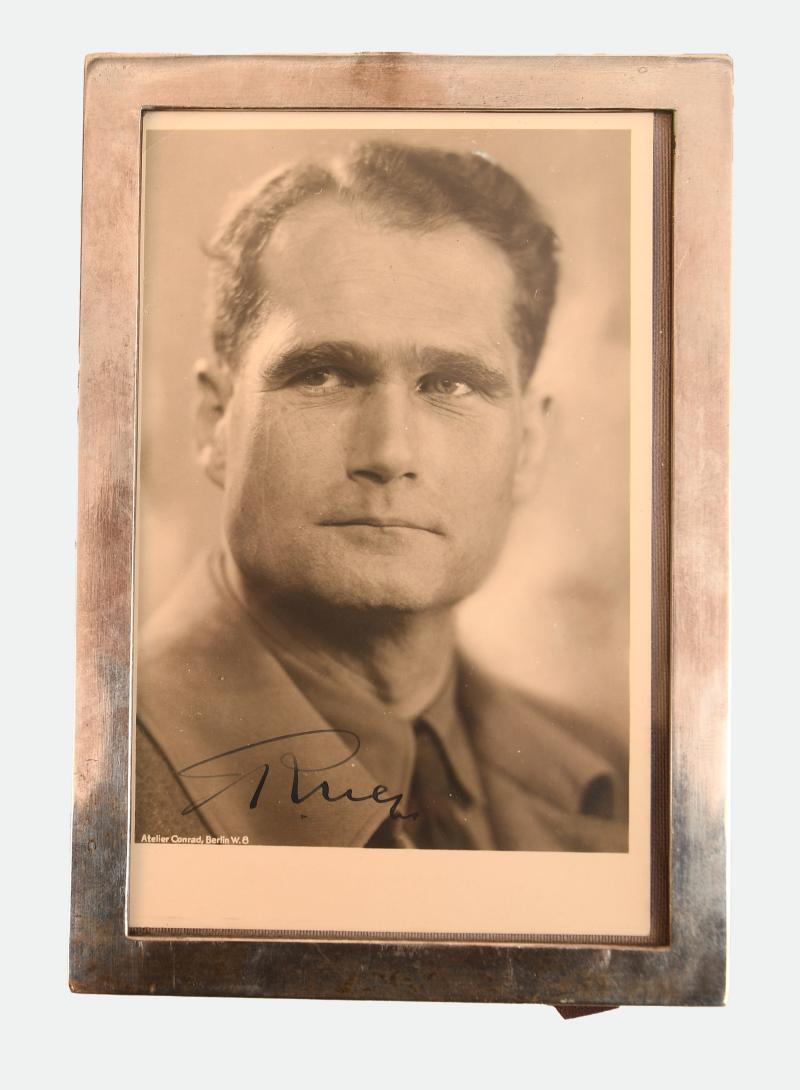 Regimentals | GERMAN WWII RUDOLF HESS SIGNED PHOTOGRAPH FRAMED.