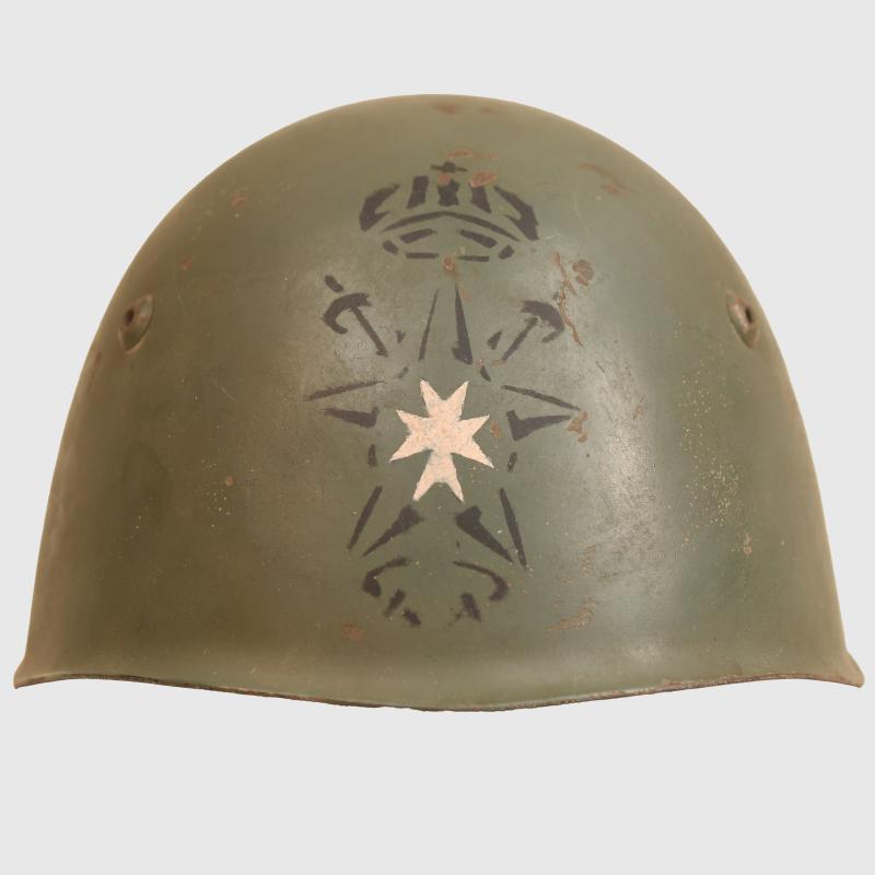 Regimentals | ITALIAN WWII MODEL 33 MEDICAL UNIT COMBAT HELMET.