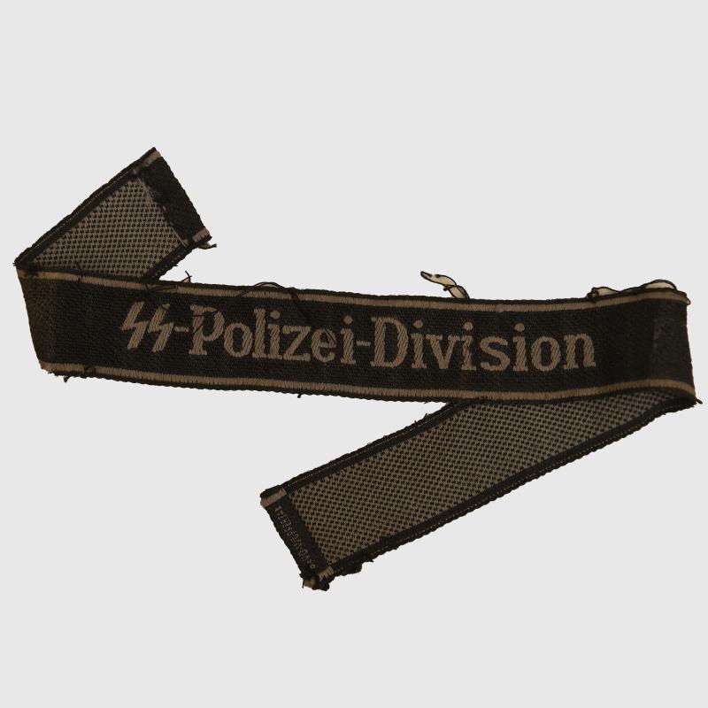 Regimentals | GERMAN WWII SS BEVO WOVEN POLICE DIVISION CUFF TITLE.