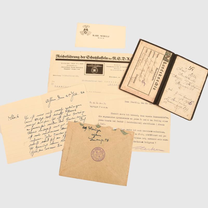 Regimentals | GERMAN WWII SS OBERSTURMBANNFUHRER KARL SCHULZ ITEMS.