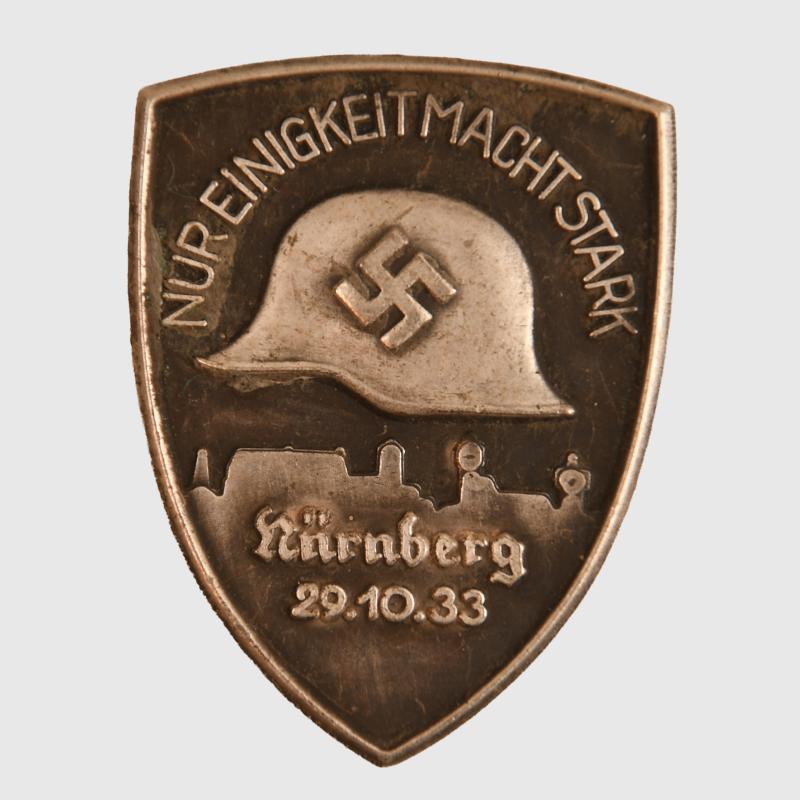 Regimentals | GERMAN WWII NUREMBERG 1933 DAY BADGE.